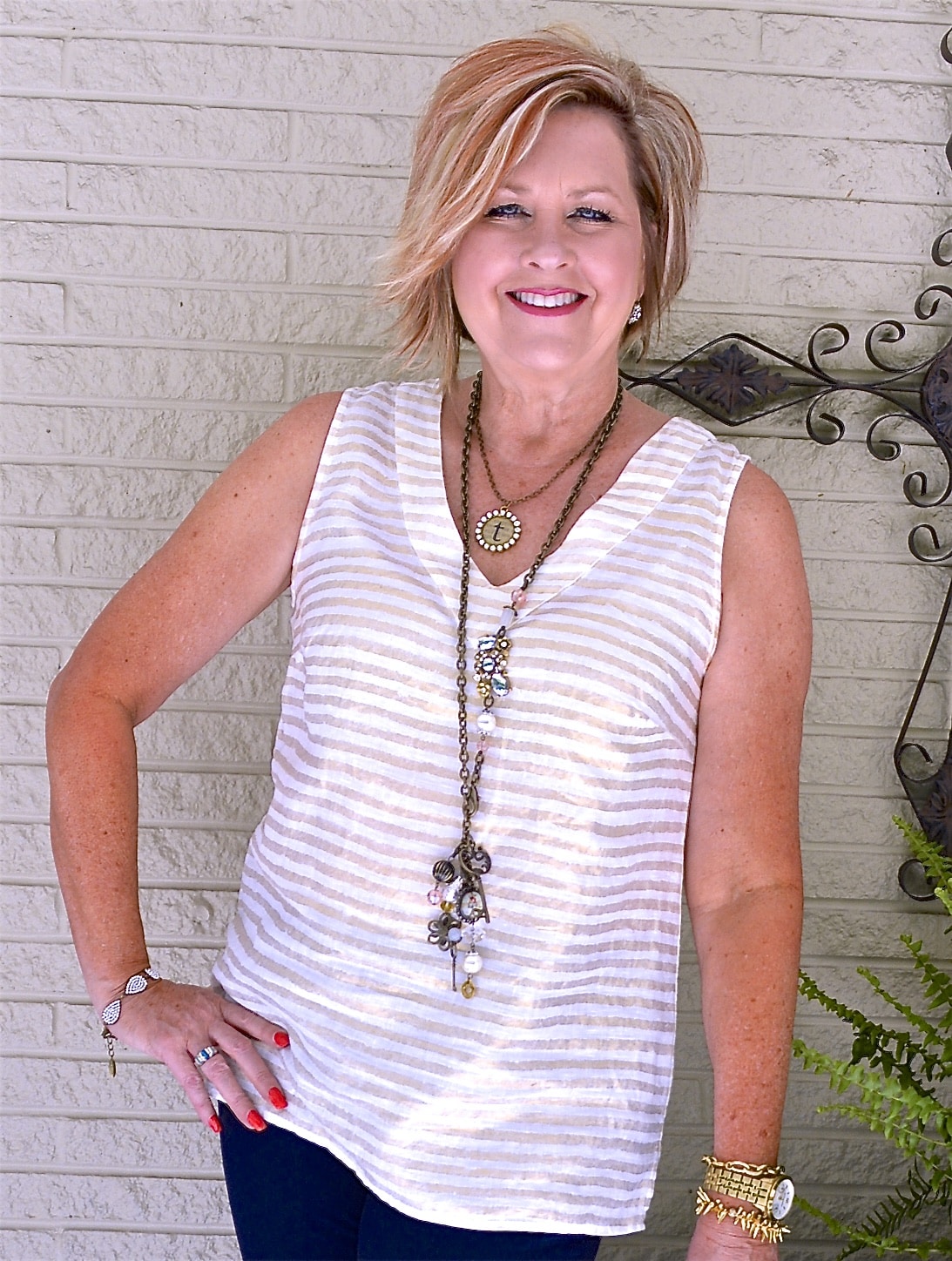 LINEN METALLIC TOP
