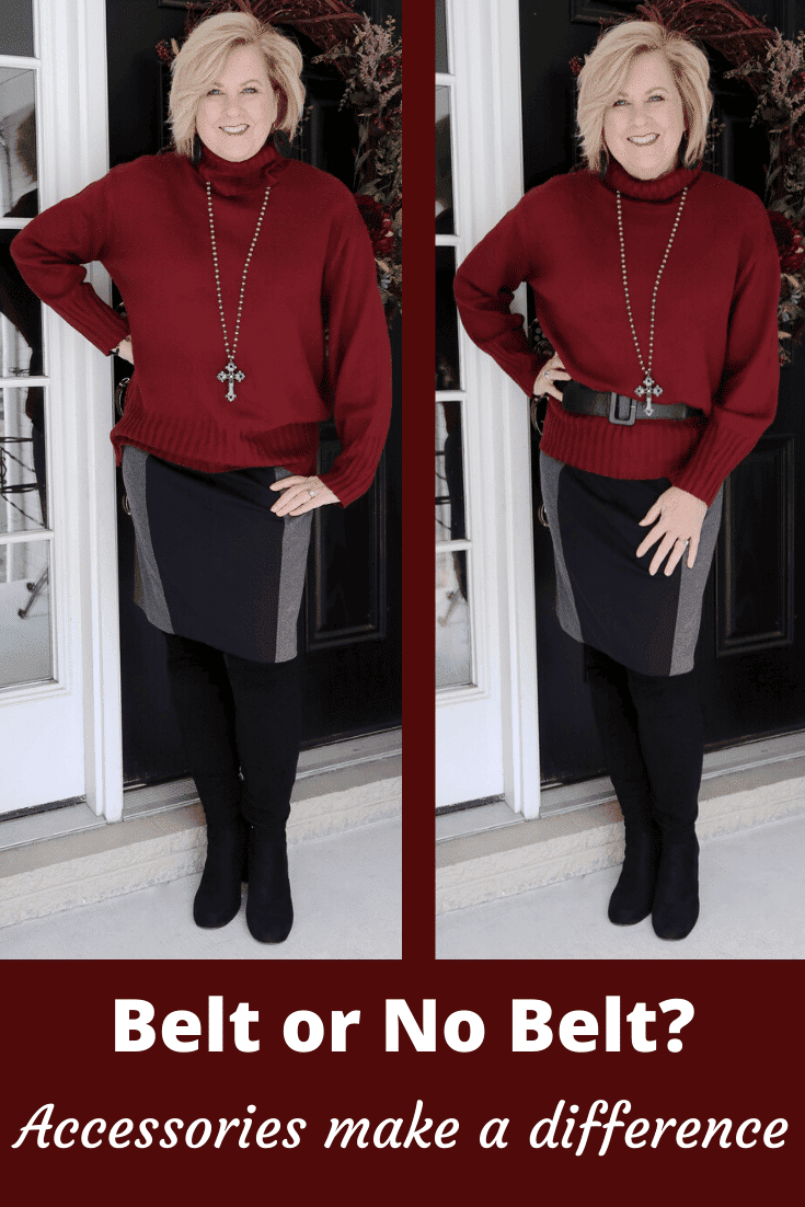 HOW TO DRESS UP AN OVERSIZED SWEATER - 50 IS NOT OLD