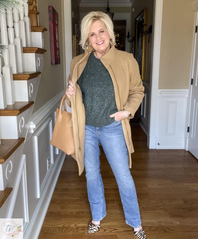 DARK GREEN AND CAMEL ARE A FABULOUS COMBINATION - 50 IS NOT OLD